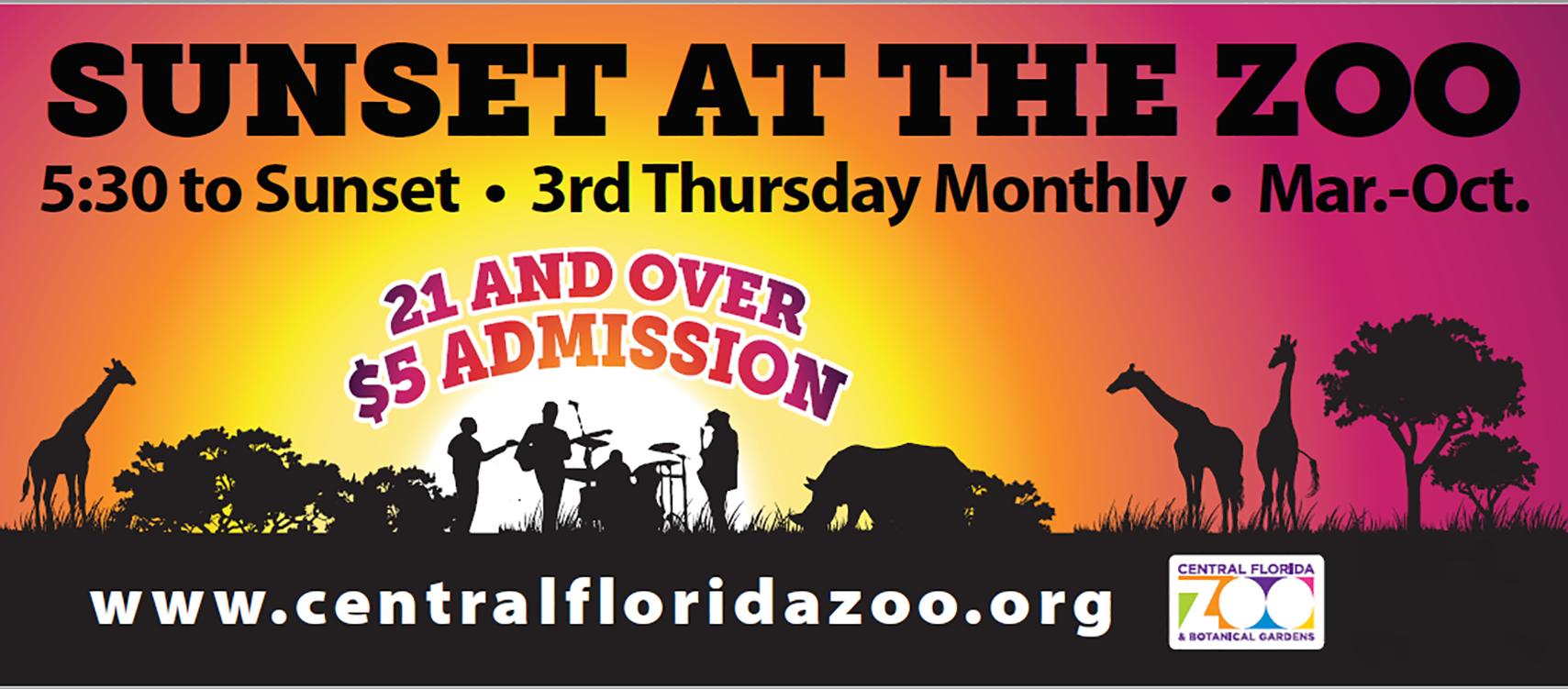 Central Florida Zoo & Botanical Gardens Sunset at the Zoo – Central ...